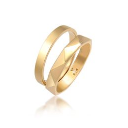 Elli Ring 925 Sterling Silber Geo, Ring Set in Gold | Gr.: 54