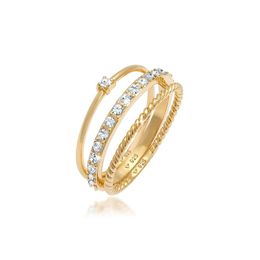 Elli Ring 925 Sterling Silber Ring Set in Gold | Gr.: 58
