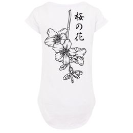 F4NT4STIC Long Cut T-Shirt Japan Flower in wei&szlig; | Gr.: S