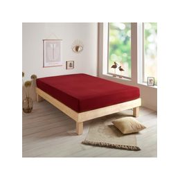 Traumschlaf Spannbettlaken Single Jersey in weinrot | Gr.: 140x200 cm - 160x200 cm