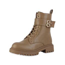 VAN HILL Schn&uuml;rstiefeletten Isabella in Khaki | Gr.: 37