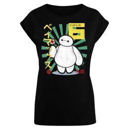F4NT4STIC Extended Shoulder T-Shirt Big Hero 6 Baymax Lollypop in schwarz | Gr.: XS