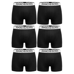 Amaci&Sons Amaci&Sons 6er Pack Boxershorts Robbie in Schwarz/Wei&szlig; | Gr.: L