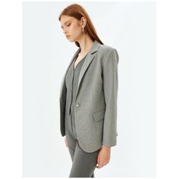 KOTON Blazer in Grau Karomuster | Gr.: 36