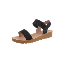 Ital-Design Sandale & Sandalette in Schwarz und Hellgrau | Gr.: 39
