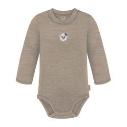 Normani Outdoor Sports Baby Merino Langarmbody Tuai in Beige | Gr.: 56