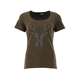 OS-Trachten T-Shirt Femira in oliv | Gr.: XS