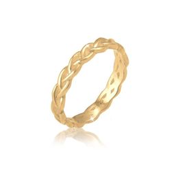 Elli Ring 925 Sterling Silber Knoten, Twisted in Gold | Gr.: 56