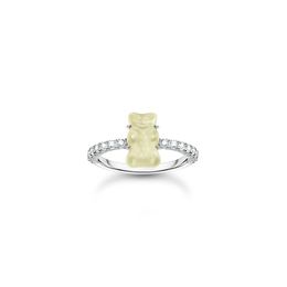 Thomas Sabo Ring Mit Goldb&auml;r Wei&szlig; Mini in silber, wei&szlig; | Gr.: 52