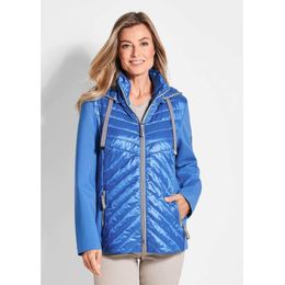 GOLDNER Kurzgr&ouml;&szlig;e: Steppjacke mit abnehmbarer Kapuze in blau | Gr.: 19
