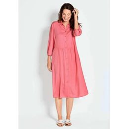 GOLDNER Luftiges Hemdkleid mit Knopfleiste, Midi in koralle | Gr.: 48