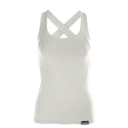 WINSHAPE Cross Back Top WVR25 in grey melange | Gr.: XS