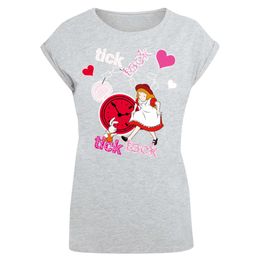 F4NT4STIC T-Shirt Alice im Wunderland Tick Tock in grau meliert | Gr.: 4XL