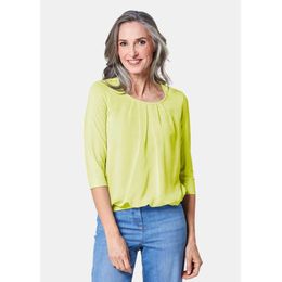 GOLDNER Chiffon-Shirt mit 3/4-Arm, Rundhals in hellgr&uuml;n | Gr.: 42