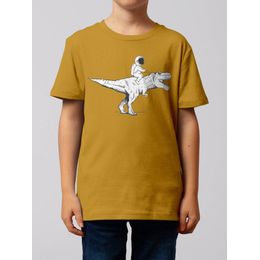 wat? Apparel T-Shirt Astronaut on T-Rex in Ocker | Gr.: 134-146