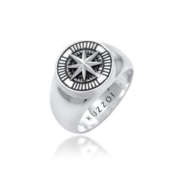 Kuzzoi Ring 925 Sterling Silber Kompass in Silber | Gr.: 60