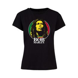 F4NT4STIC Ladies Box Tee Bob Marley Logo Badge Reggae Music in schwarz | Gr.: M