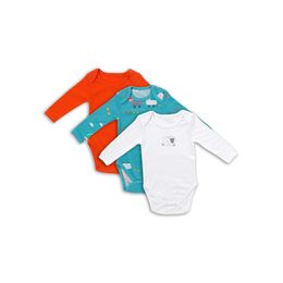 Schlummersack Bio Baby-Bodys langarm 3er-Pack in Blau | Gr.: 74