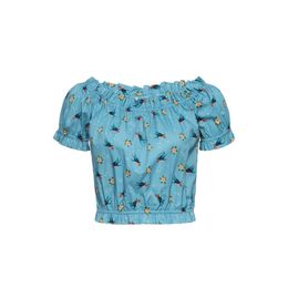 Queen Kerosin Cropped Top Oldschool Tattoo in blau | Gr.: 3XL