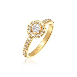 Elli Ring 925 Sterling Silber Verlobungsring in Gold | Gr.: 58