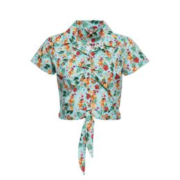 Queen Kerosin Hawaiibluse Hula Girls in hellblau | Gr.: XL