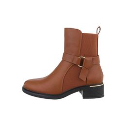 Ital-Design Stiefelette in Camel | Gr.: 37