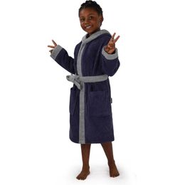 Normani Frottee Bademantel f&uuml;r Kinder aus Bio-Baumwolle in Otter-Lila | Gr.: 98/104