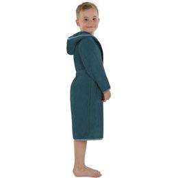 Normani Frottee Kinderbademantel aus Bio-Baumwolle in Petrol | Gr.: 86/92