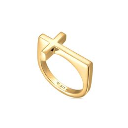 Kuzzoi Ring 925 Sterling Silber Kreuz in Gold | Gr.: 62
