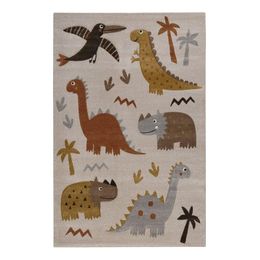 Smart Kids Kinderteppich T-Rex & Friends in sand beige meliert | Gr.: 120 x 170 cm