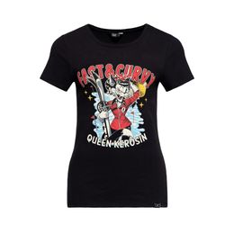 Queen Kerosin T-Shirt Fast & Curvy in schwarz | Gr.: 3XL