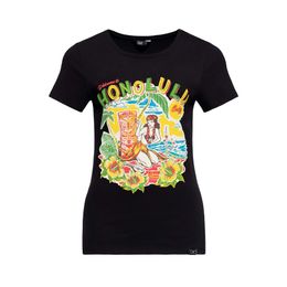 Queen Kerosin T-Shirt Honolulu in schwarz | Gr.: L