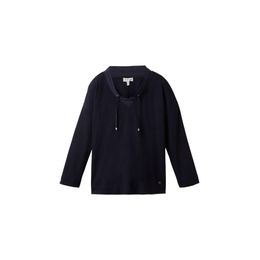 Tom Tailor Langarmshirt GATHERING V-NECK in Blau | Gr.: M
