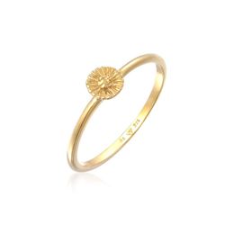 Elli Ring 925 Sterling Silber Blume in Gold | Gr.: 56