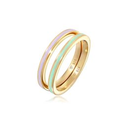 Elli Ring 925 Sterling Silber Ring Set in Gold | Gr.: 56