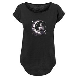 F4NT4STIC Long Cut T-Shirt Gothic Valentinstag Skelett Mond in schwarz | Gr.: XL