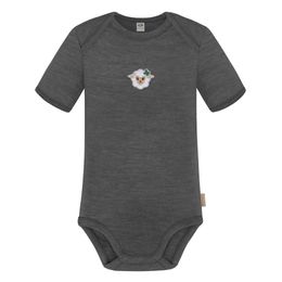 Normani Outdoor Sports Baby Merino Body Kurzarm Tauranga in Anthrazit | Gr.: 62