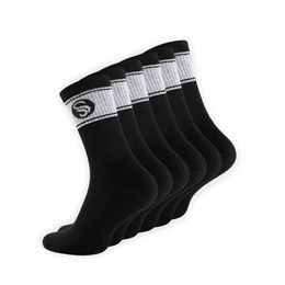 Stark Soul&reg; Stark Soul 6 Paar Sportsocken im RETRO Design - Frotteesohle in schwarz | Gr.: 43-46