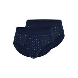 Schiesser Sportslip Cotton Essentials Feinripp in Navy | Gr.: M
