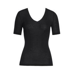 Hanro T-Shirt Woolen Silk Kurzarm in Black | Gr.: L