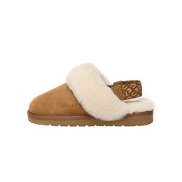 EVERAU Australia Abnehmbare Riemen Slingback Hausschuhe Pelican in Kastanie | Gr.: 42