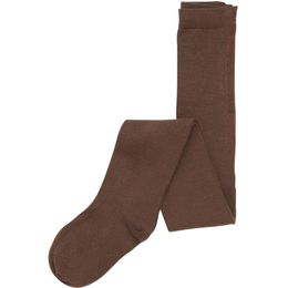 Minymo Strumpfhose "Stocking-solid" in Braun | Gr.: 128/134