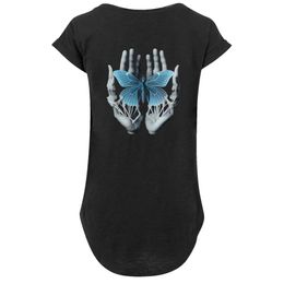 F4NT4STIC T-Shirt Skelett H&auml;nde Schmetterling in schwarz | Gr.: L