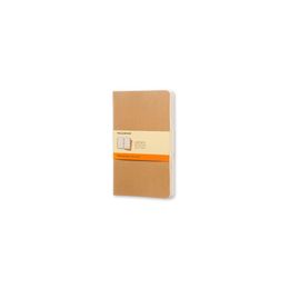 Moleskine Notizhefte 3er Set, Kartoneinband, Liniert "Cahier" in Packpapierbraun | Gr.: L (13 x 21 cm)
