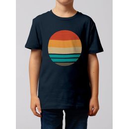 wat? Apparel T-Shirt Retro Sunset Ocean in Dunkelblau | Gr.: 152-164
