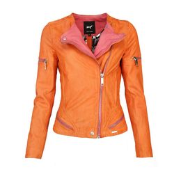 Maze Lederjacke Diamond in orange | Gr.: M