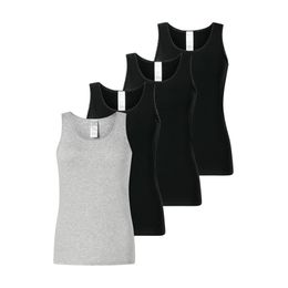 Schiesser Unterhemd Modern Multipacks in schwarz-grau | Gr.: 40