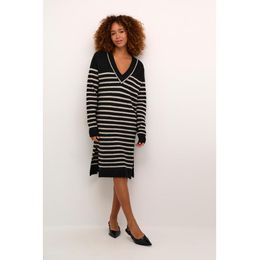 Kaffe Kleid KAjuno Regular fit in Black/ feather melange stripe | Gr.: L