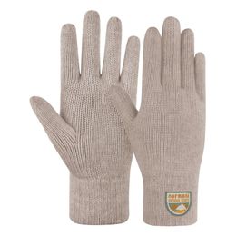 Normani Outdoor Sports Kinder Merino Strick-Fingerhandschuhe Berlingen in Beige | Gr.: 10-12-jahre