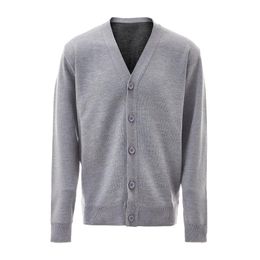 nowles Herren Cardigan in Hellgrau Melange | Gr.: XXL